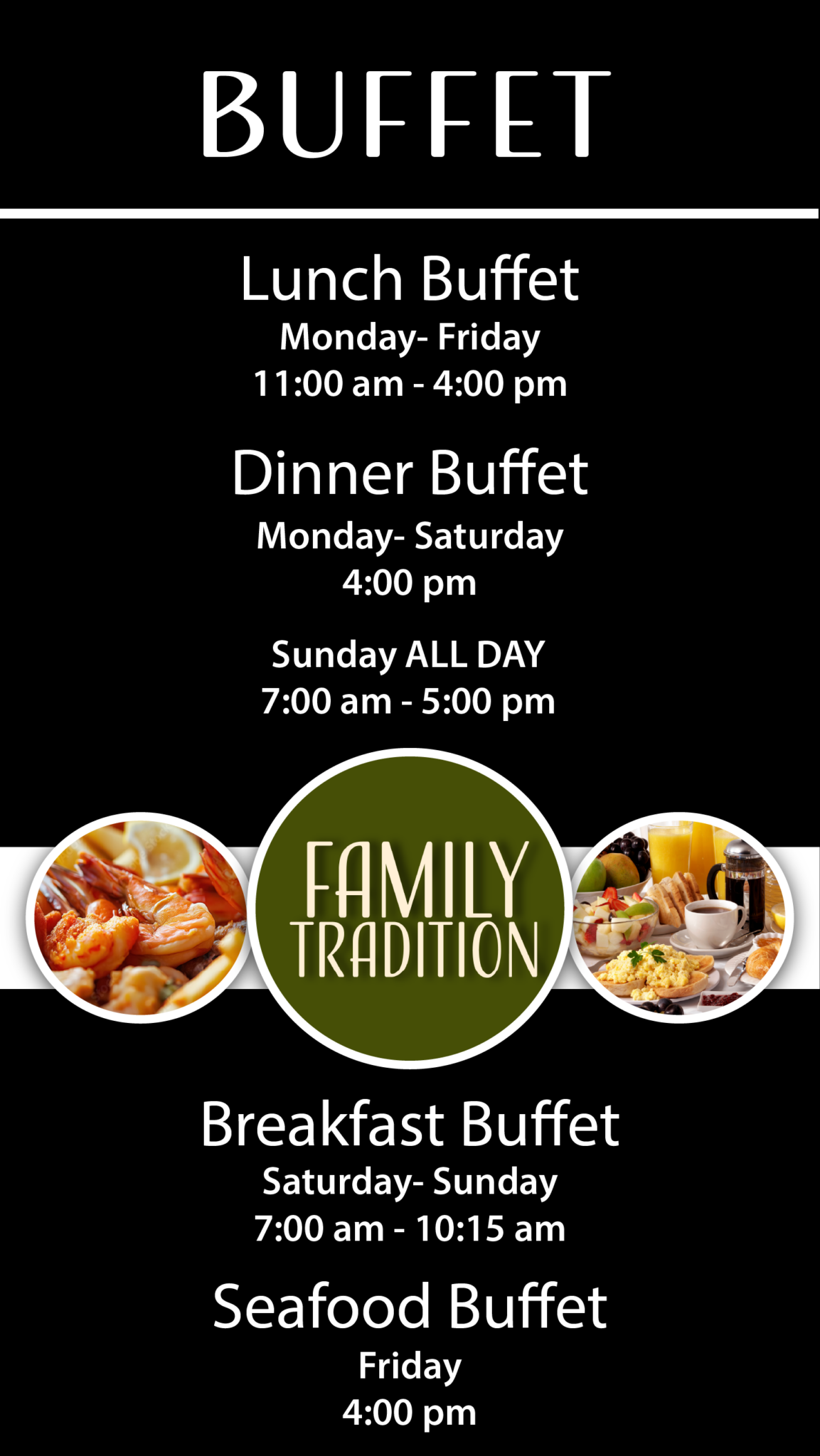 Our Menu - Family Tradition